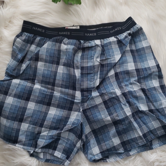 Hanes | Underwear & Socks | Hanes Blue Plaid Boxers | Poshmark